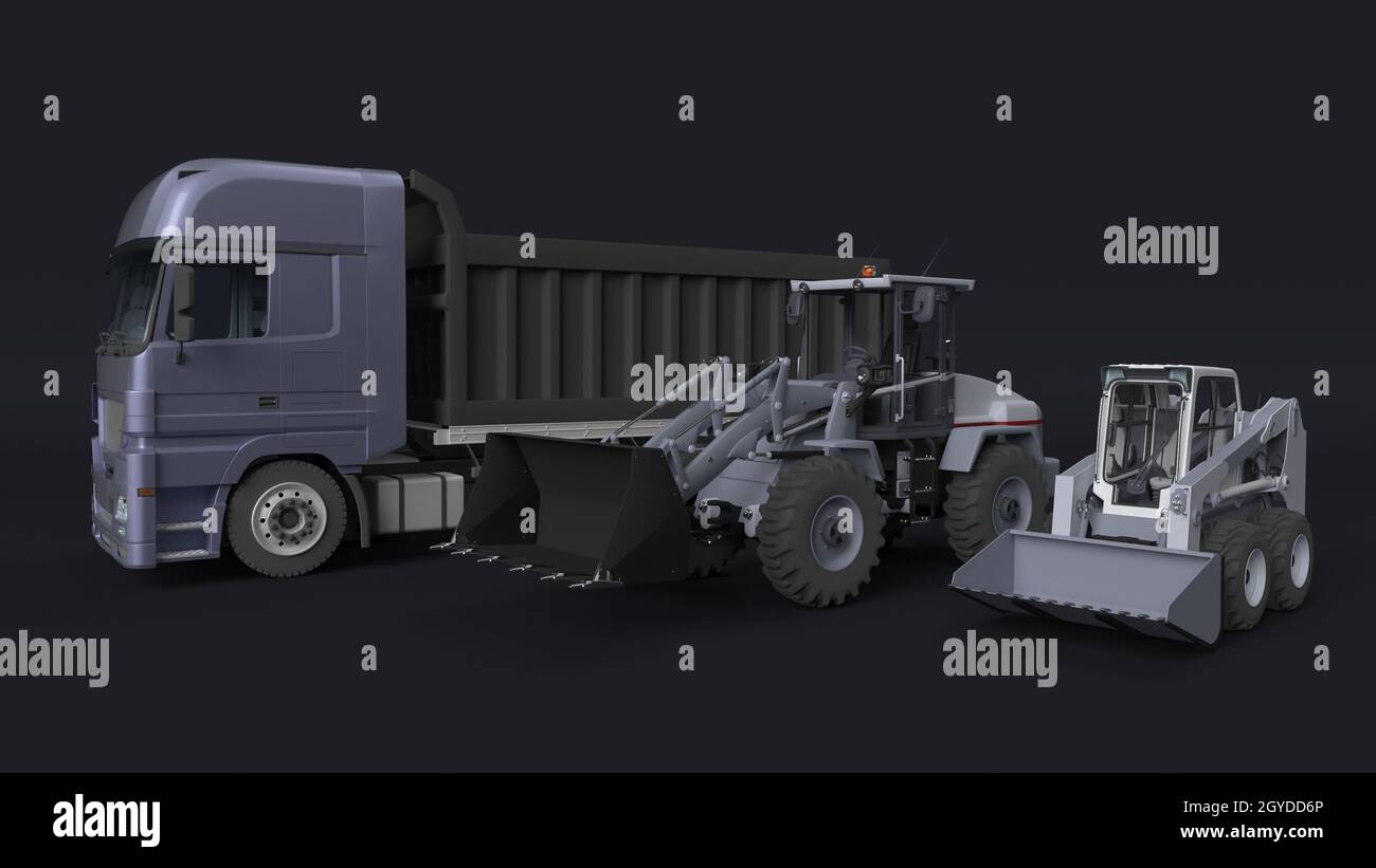 3D Render of a Front Loader Digger Isolated Stock Photo - Alamy