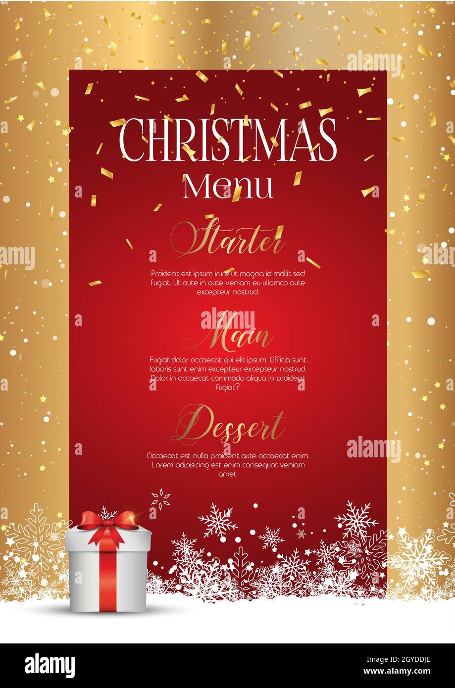 Christmas background with an elegant menu design Stock Photo - Alamy