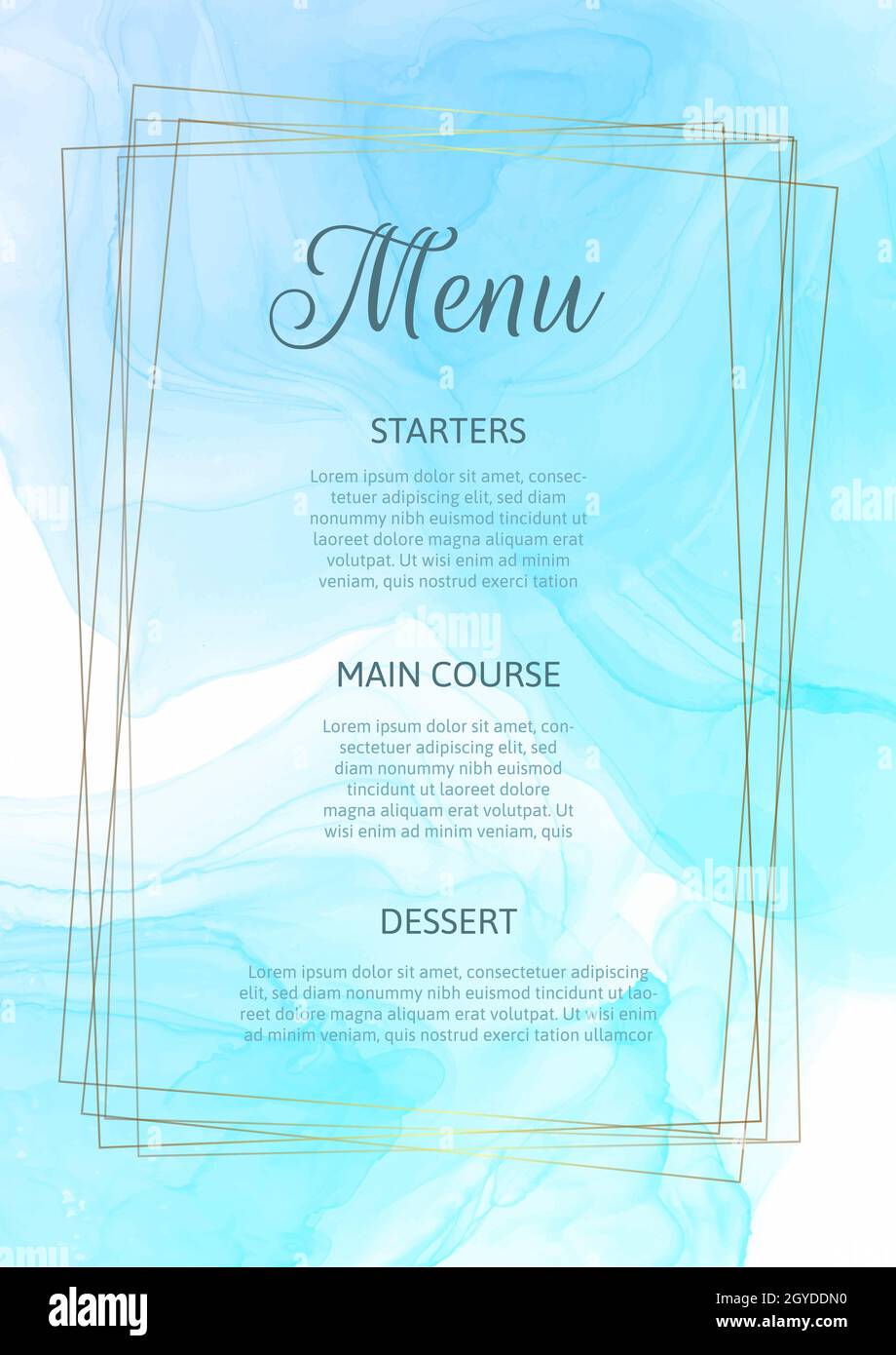 Elegant menu design with a watercolour design Stock Photo - Alamy