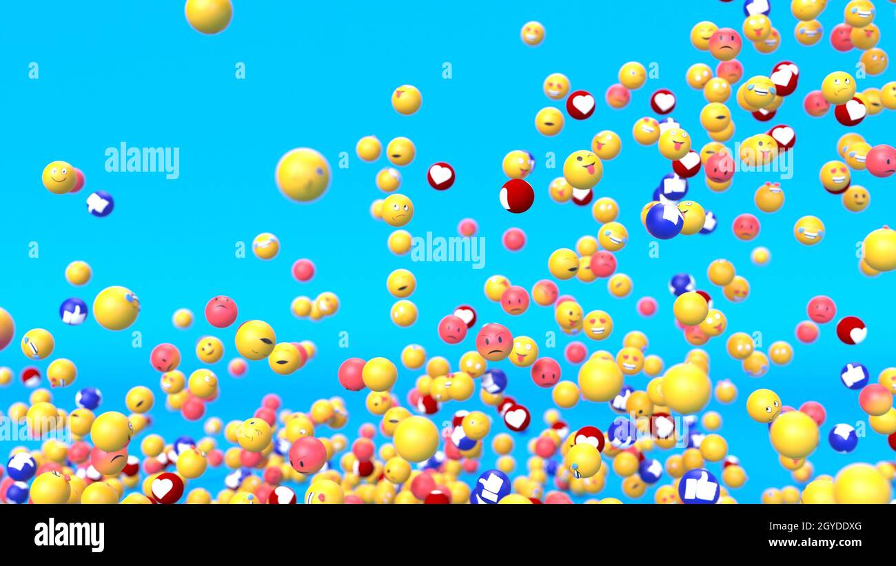 3d render of Emoji emoticon character background Stock Photo - Alamy