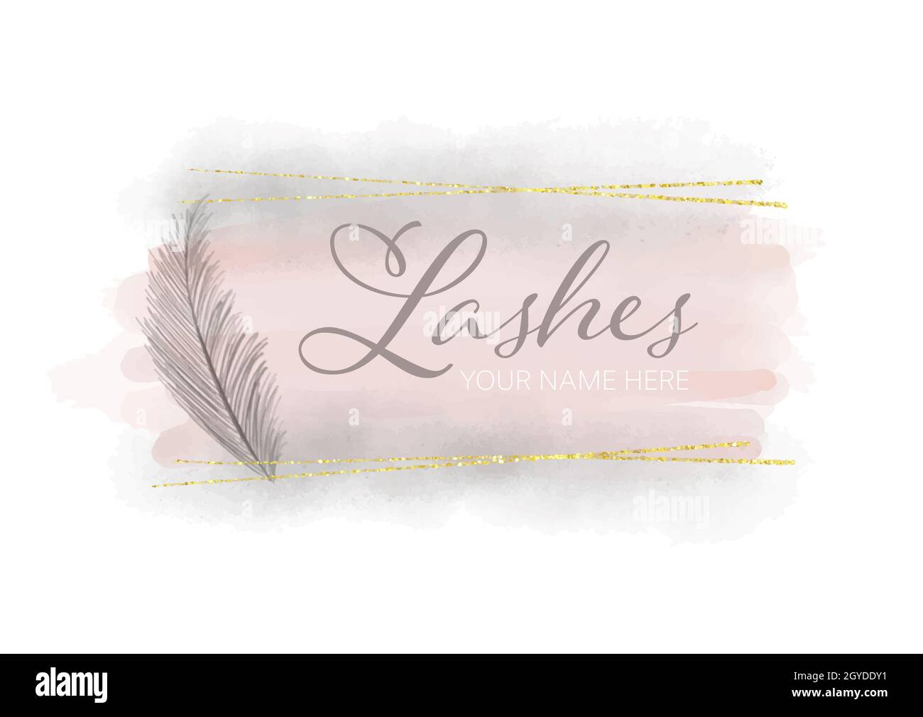 Feminine themed decorative watercolour logo design Stock Photo - Alamy
