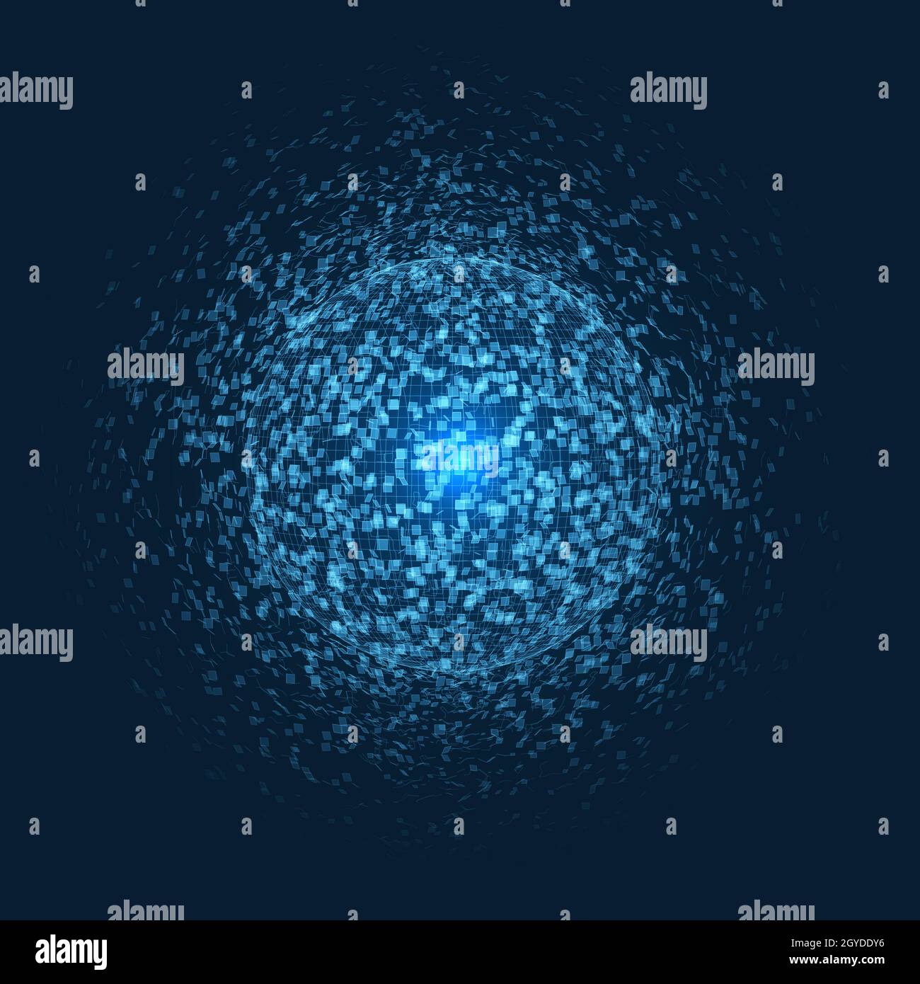Abstract background with an exploding sphere design Stock Photo - Alamy