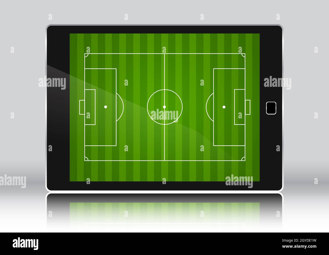 Football / soccer field on an eletronic device tablet Stock Photo - Alamy