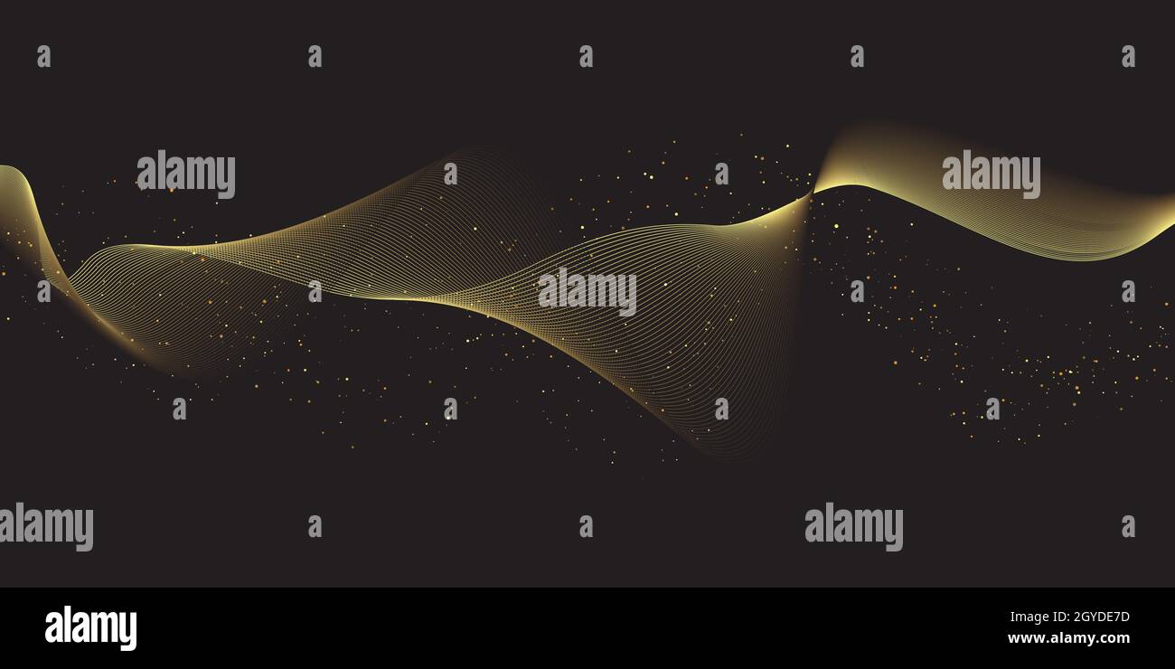 Glittering flowing gold lines Stock Photo - Alamy