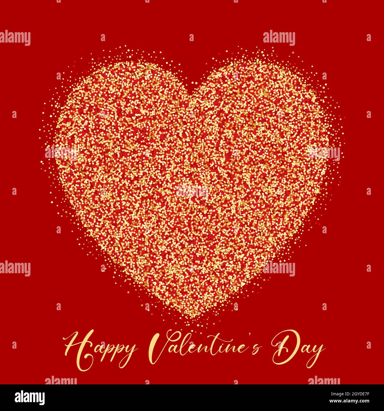 Valentine's Day background with gold glitter heart design Stock Photo ...