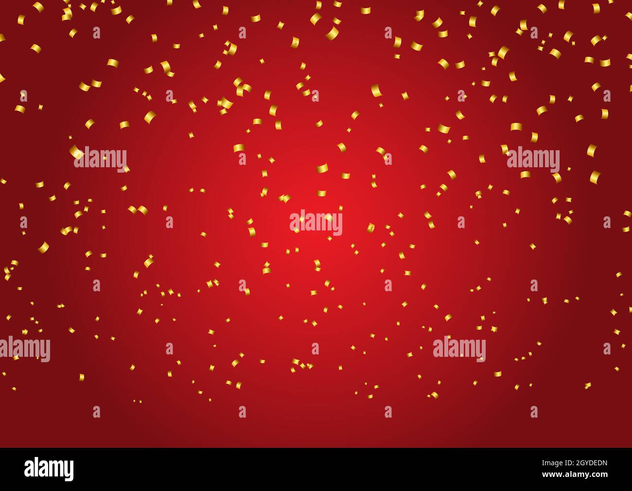 Celebration background with gold confetti on red Stock Photo - Alamy