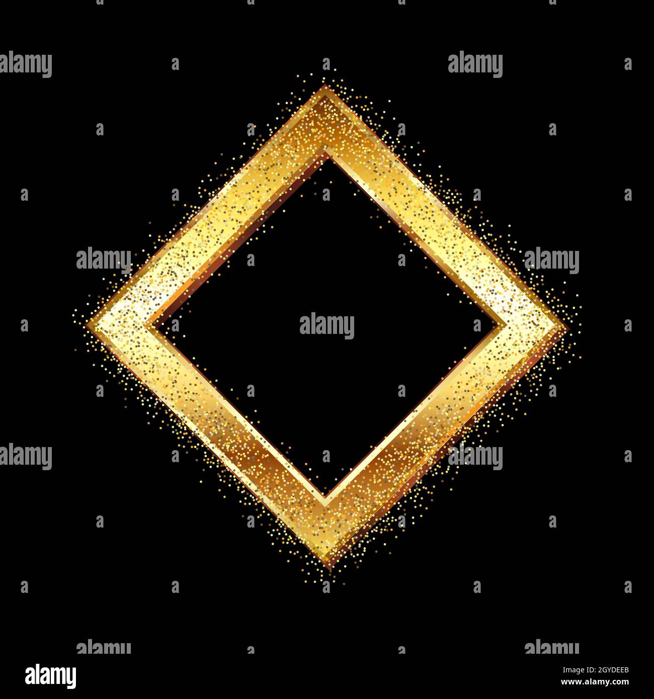 Decorative background with glittery gold frame Stock Photo - Alamy