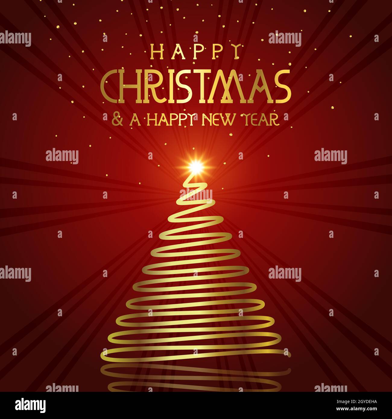 Christmas background with a golden tree design Stock Photo - Alamy