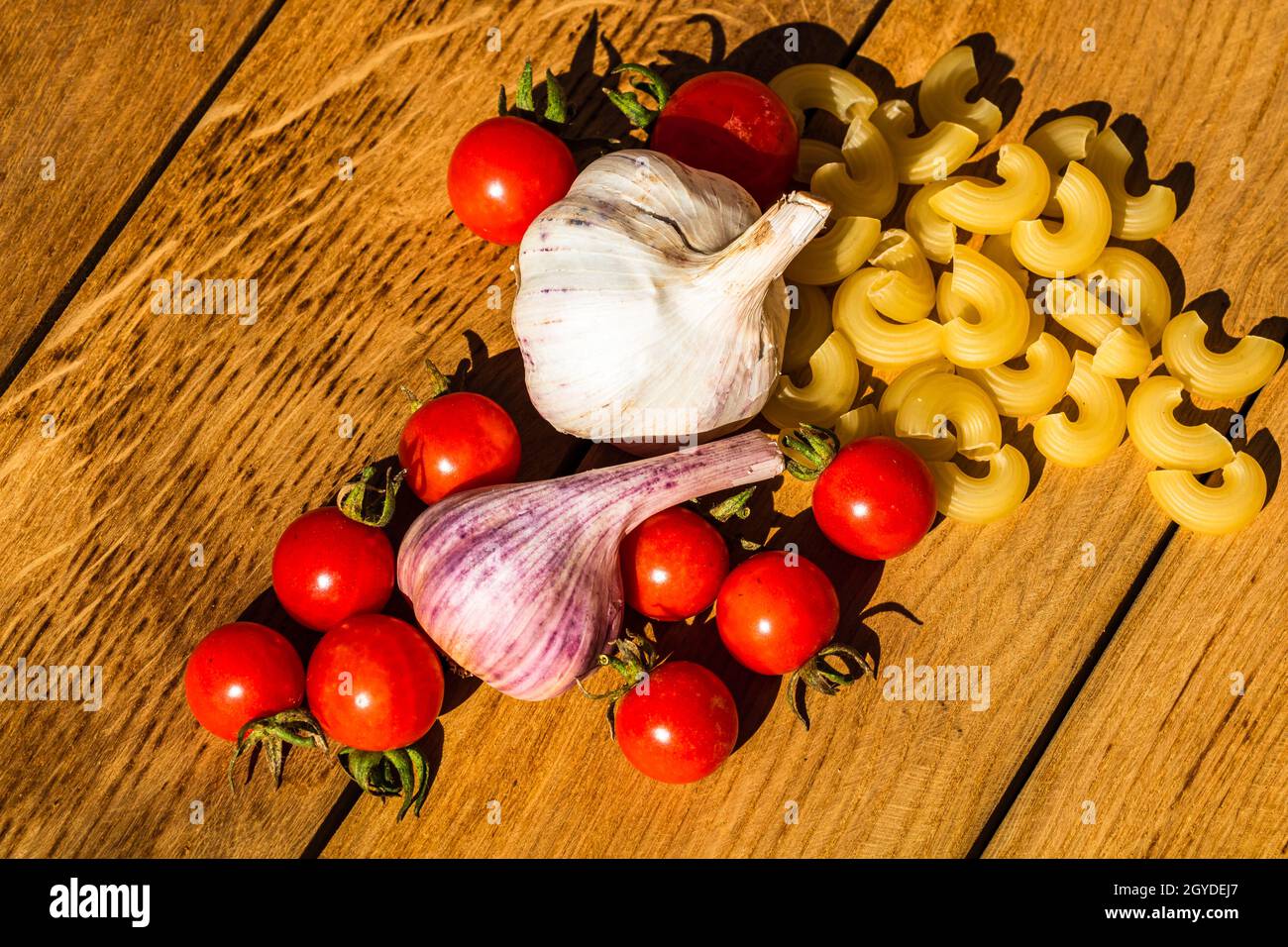 Italian food ingredients on wooden table. Cooking concept Stock Photo ...