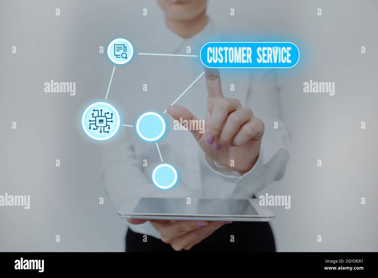 Inspiration showing sign Customer Service, Business overview process of ...