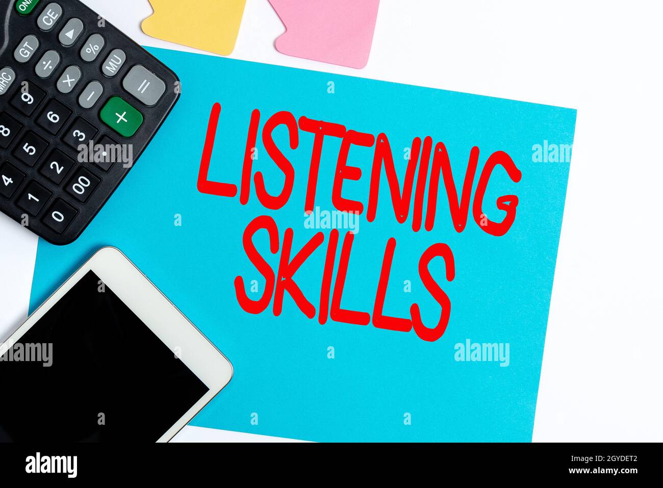 Text sign showing Listening Skills, Business idea ability to understand information provided by ...