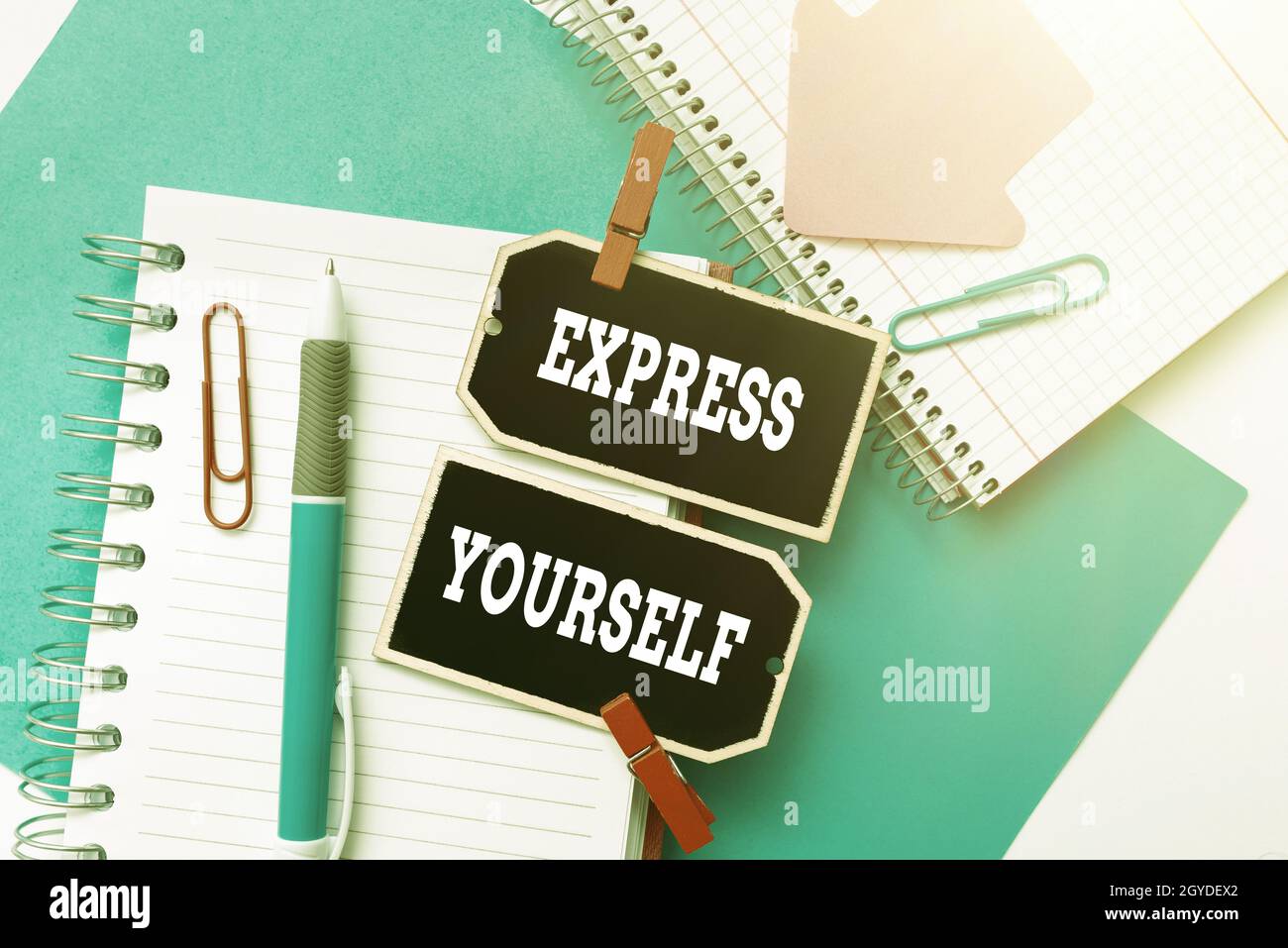 Conceptual caption Express Yourself, Word Written on to communicate or ...