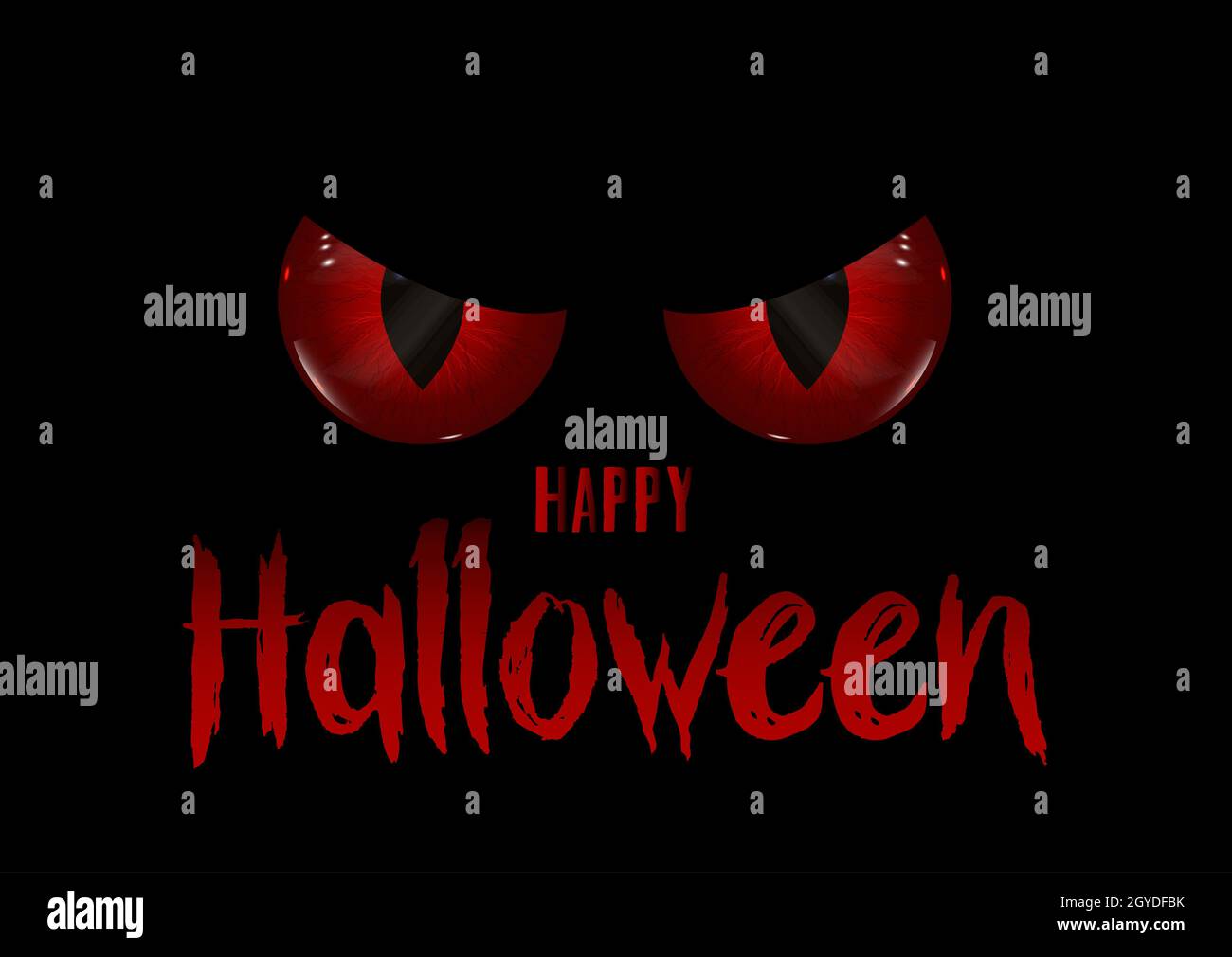 Halloween background with red evil eyes and spooky writing Stock Photo ...