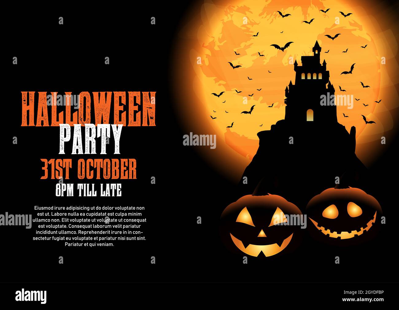 Vector halloween castle pumpkins hi-res stock photography and images ...
