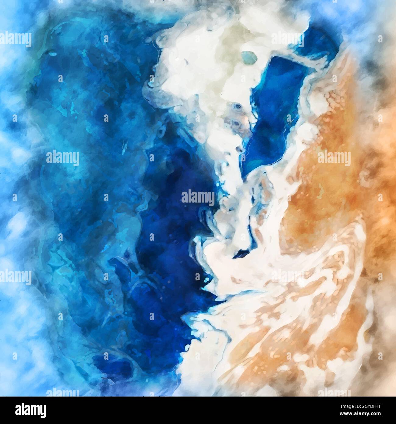 Abstract background with a hand painted watercolour beach scene Stock ...