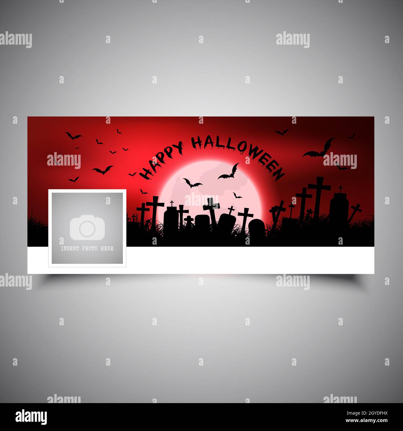 Timeline cover with spooky Halloween design Stock Photo - Alamy