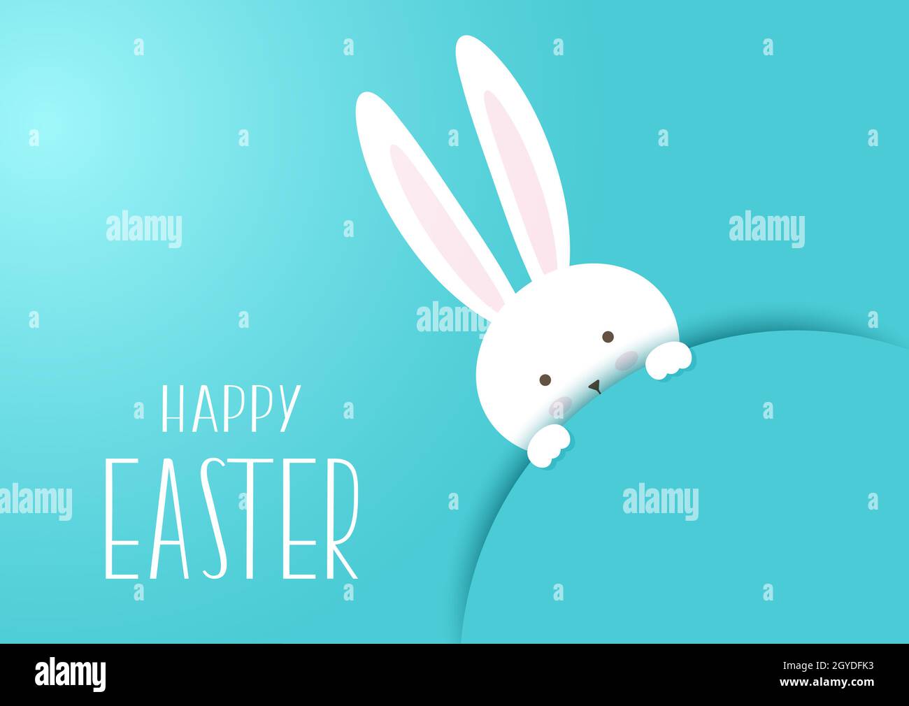 Happy Easter background with cute bunny design Stock Photo - Alamy