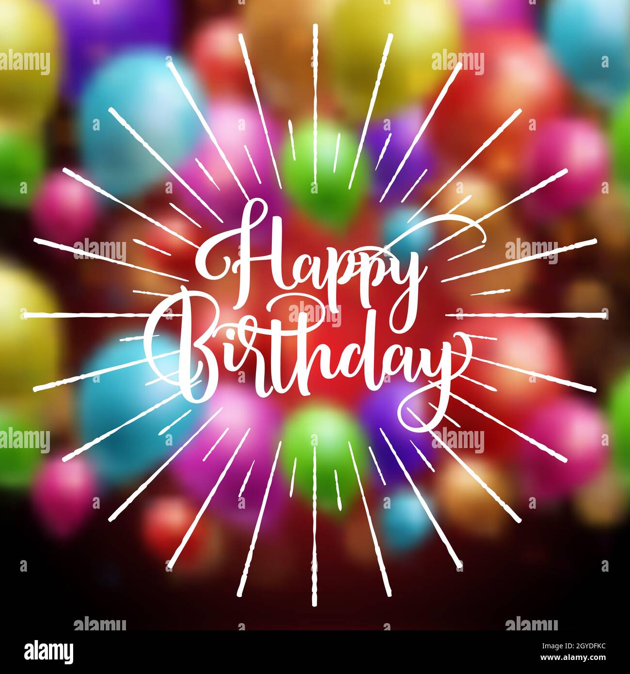 Happy Birthday background with a defocussed balloons background Stock Photo - Alamy