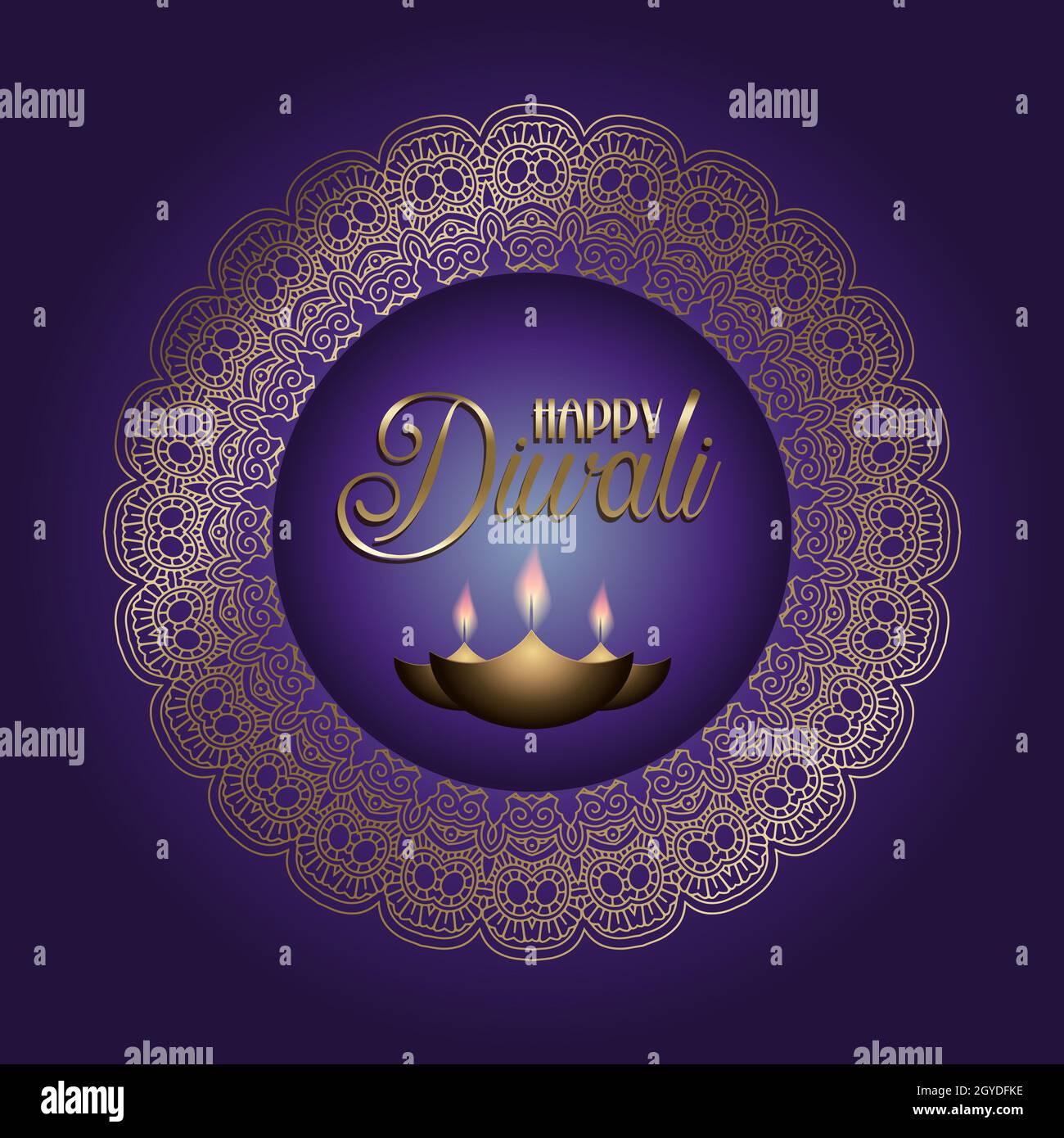 Happy Diwali background with decorative frame Stock Photo - Alamy