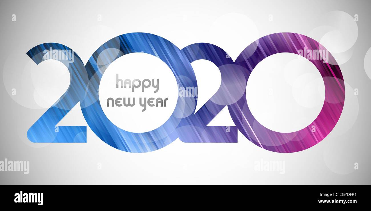 Happy New Year banner with cut out number design Stock Photo - Alamy
