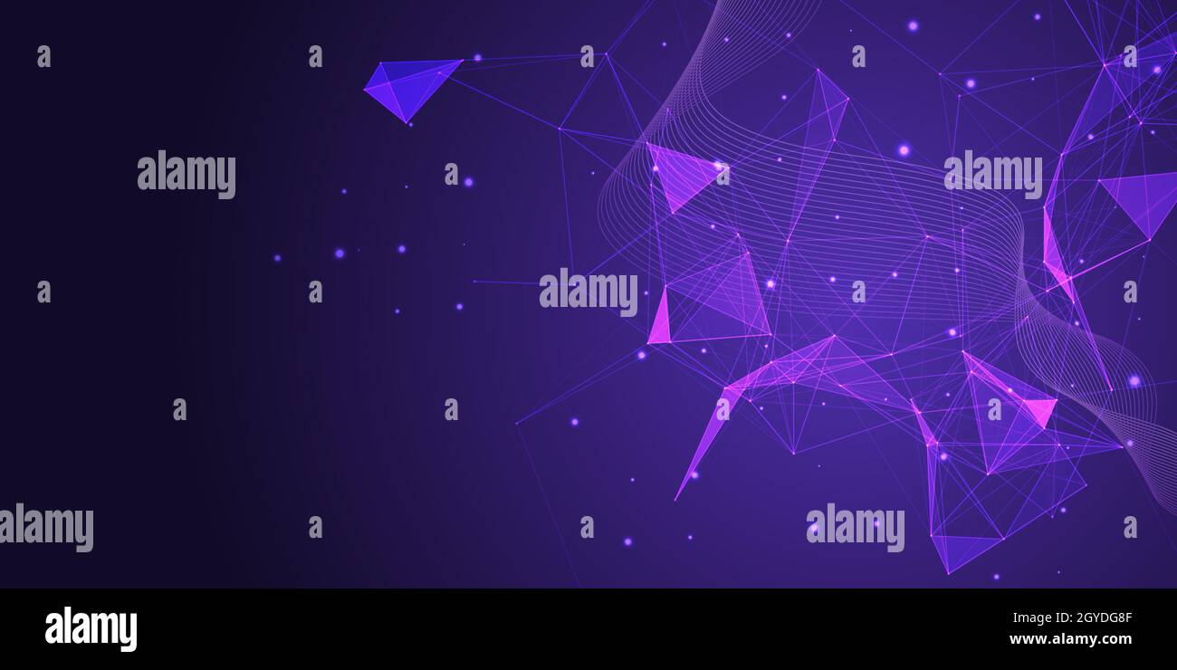 Abstract banner with a low poly connections design Stock Photo - Alamy