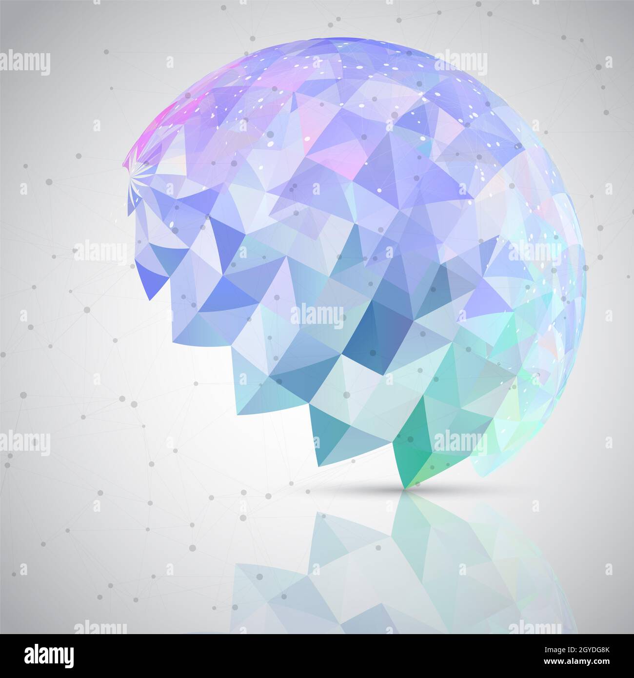 Modern techno background with low poly brain design Stock Photo - Alamy