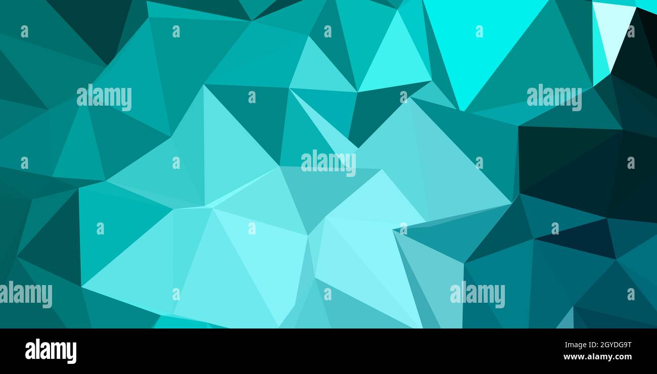 Abstract banner with a low poly design in teal colours Stock Photo - Alamy