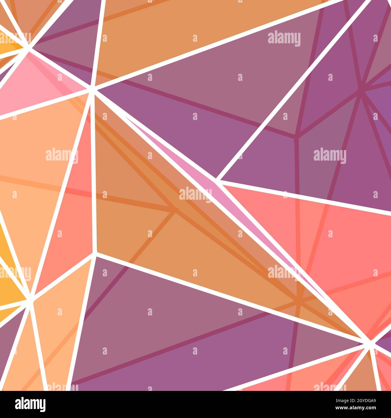 Abstract background with a low poly geometric design in coral colours ...