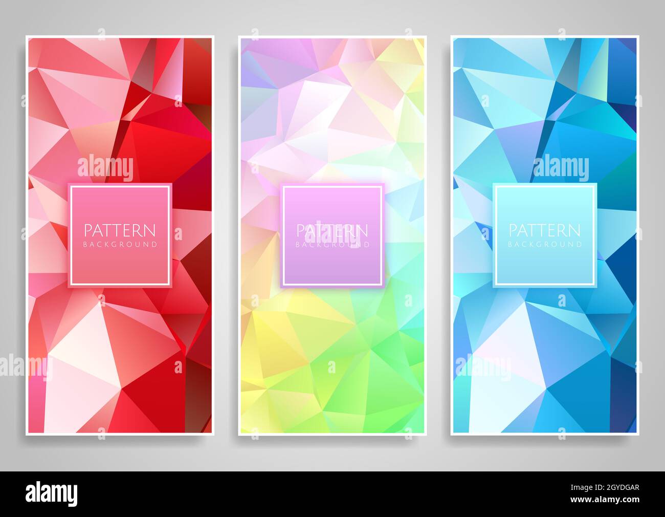 Collection of banners with low poly designs Stock Photo - Alamy