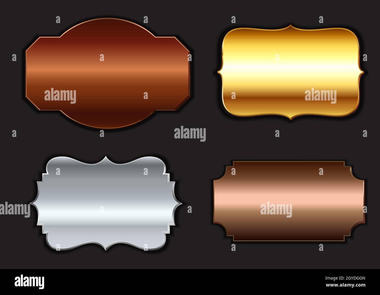 Collection of metallic frames Stock Photo - Alamy