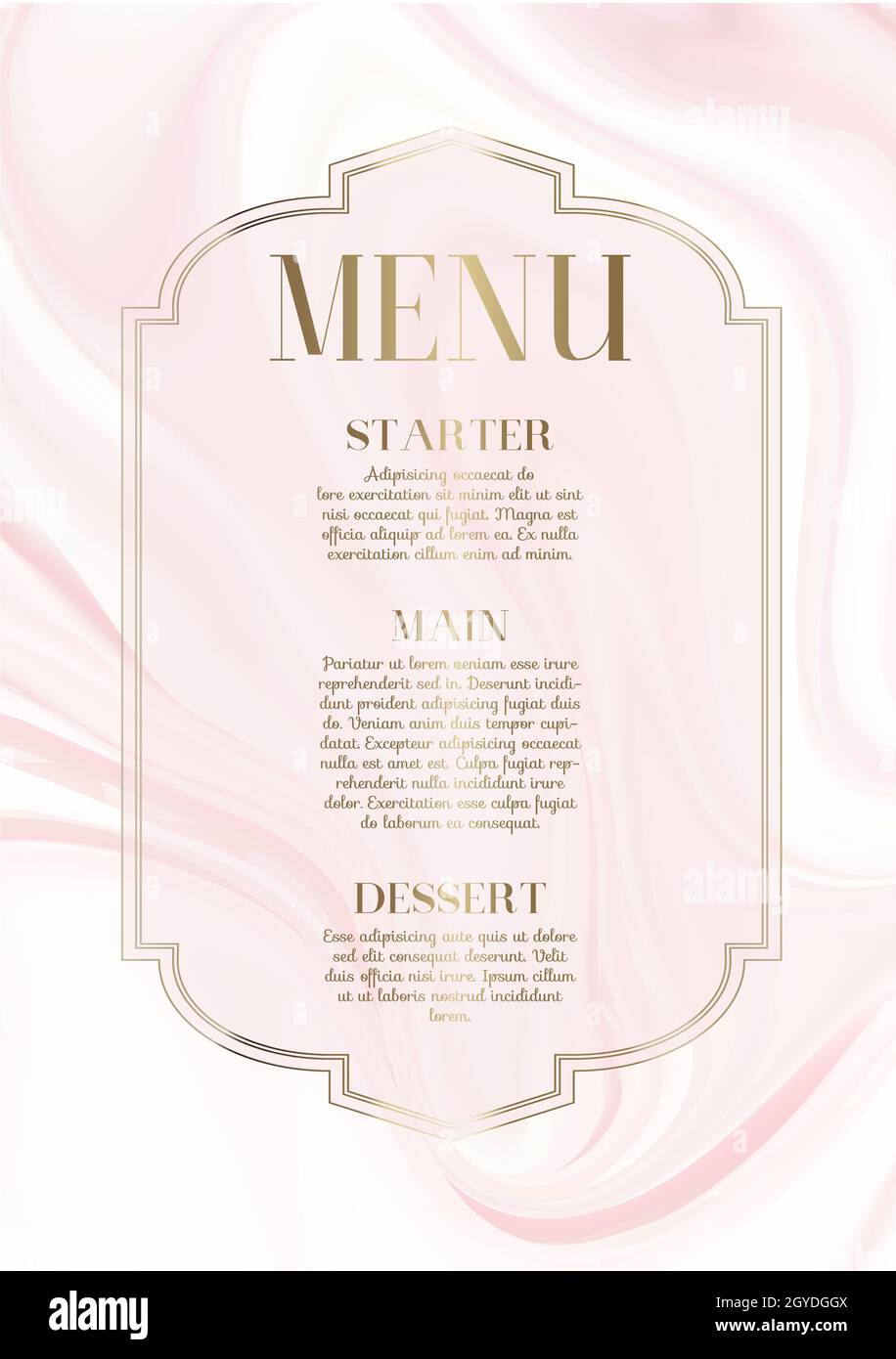 Decorative menu design with elegant pink marble texture Stock Photo - Alamy