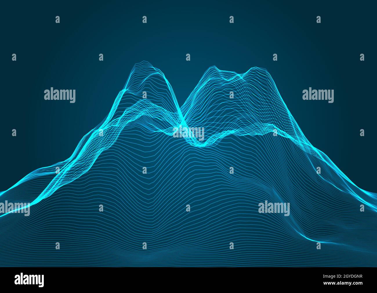 Mountain terrain background in a wireframe design Stock Photo - Alamy