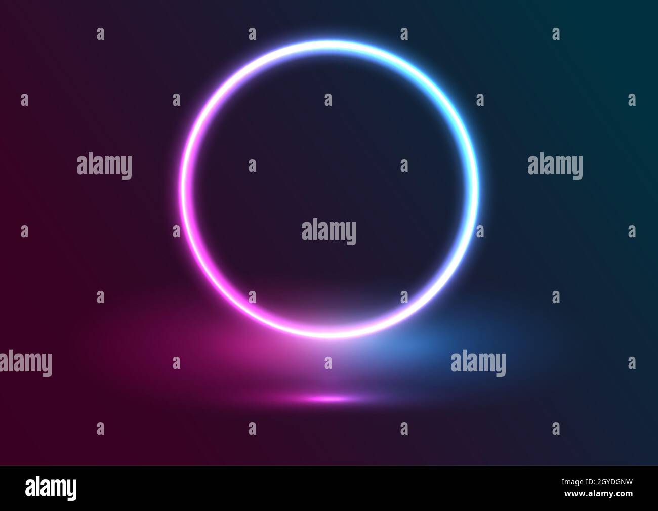 Presentation display background with neon circle design Stock Photo - Alamy