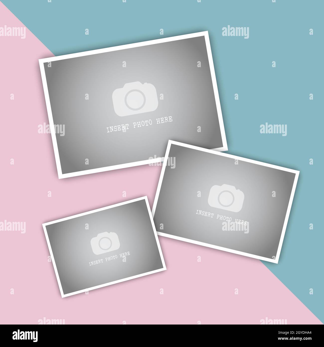 Photo montage display background with blank frames Stock Photo - Alamy
