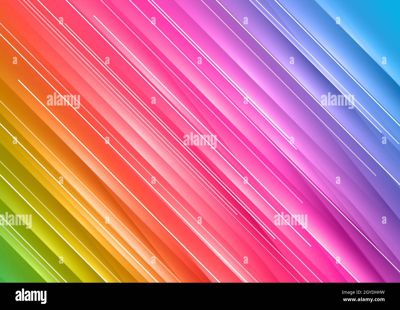 Abstract background with a rainbow striped design Stock Photo - Alamy