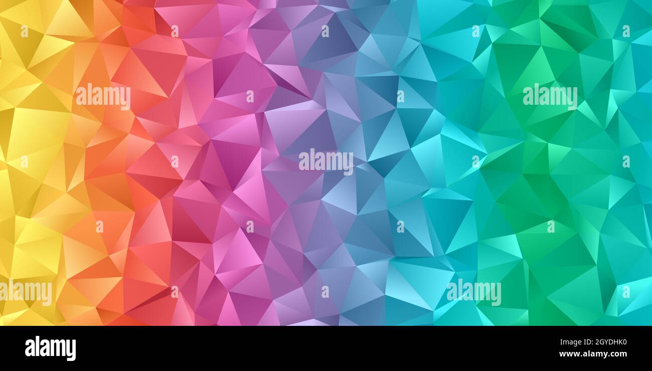 Banner with a low poly rainbow coloured design Stock Photo - Alamy