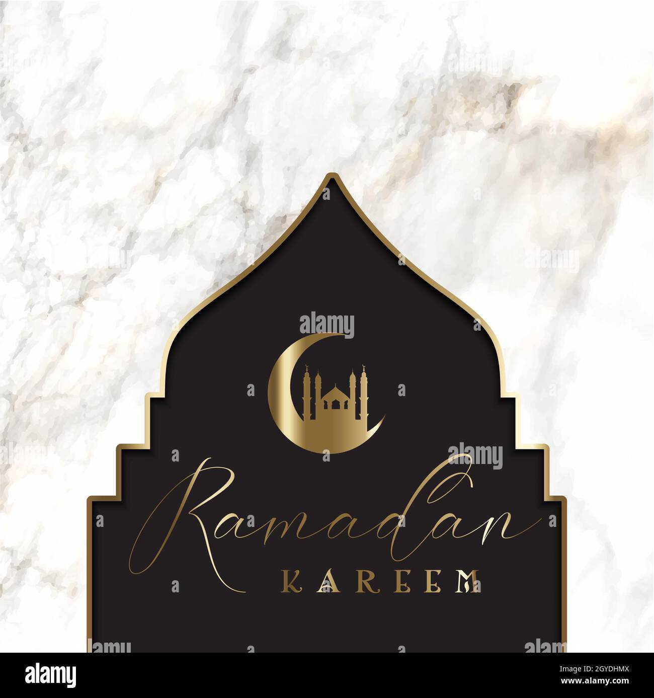 Ramadan background with mosque silhouette on a marble texture Stock ...
