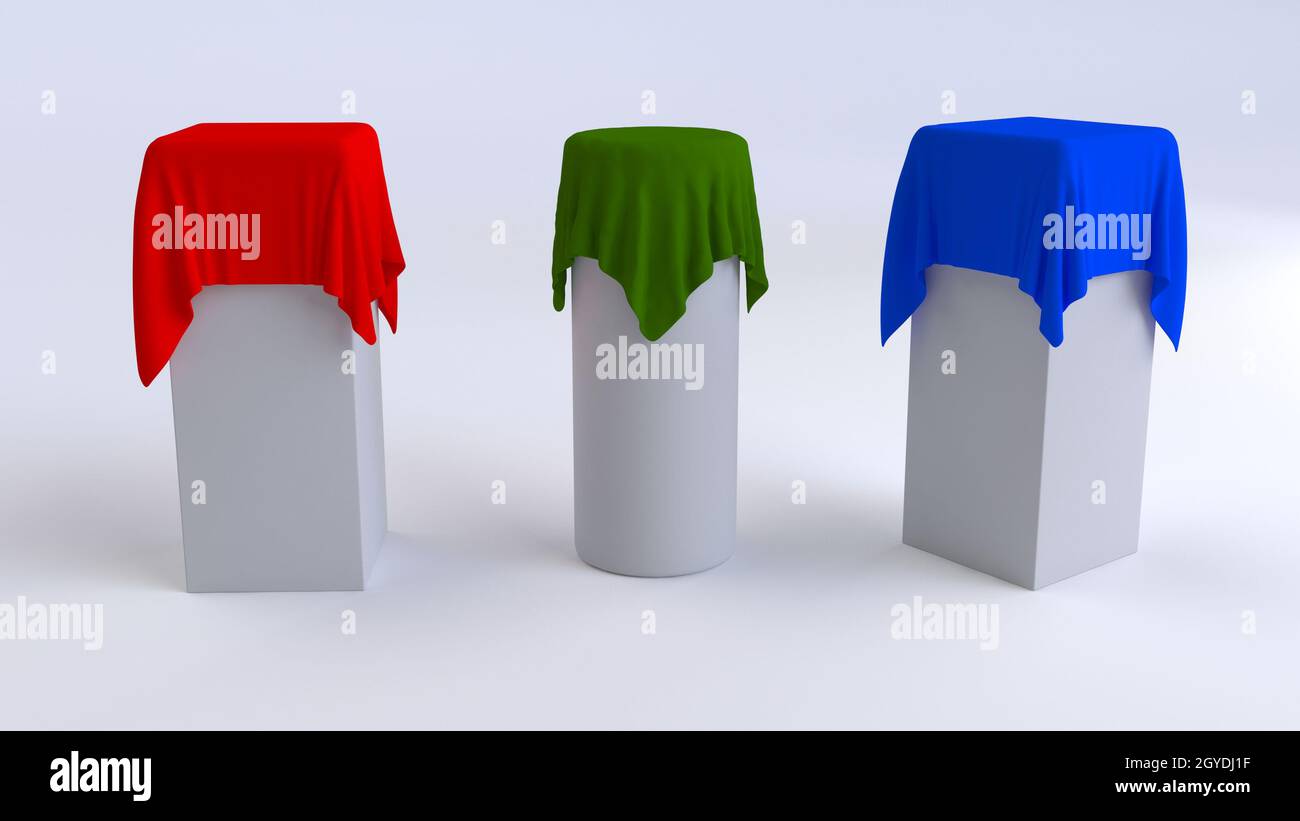 3d render of podium covered in cloth Stock Photo - Alamy