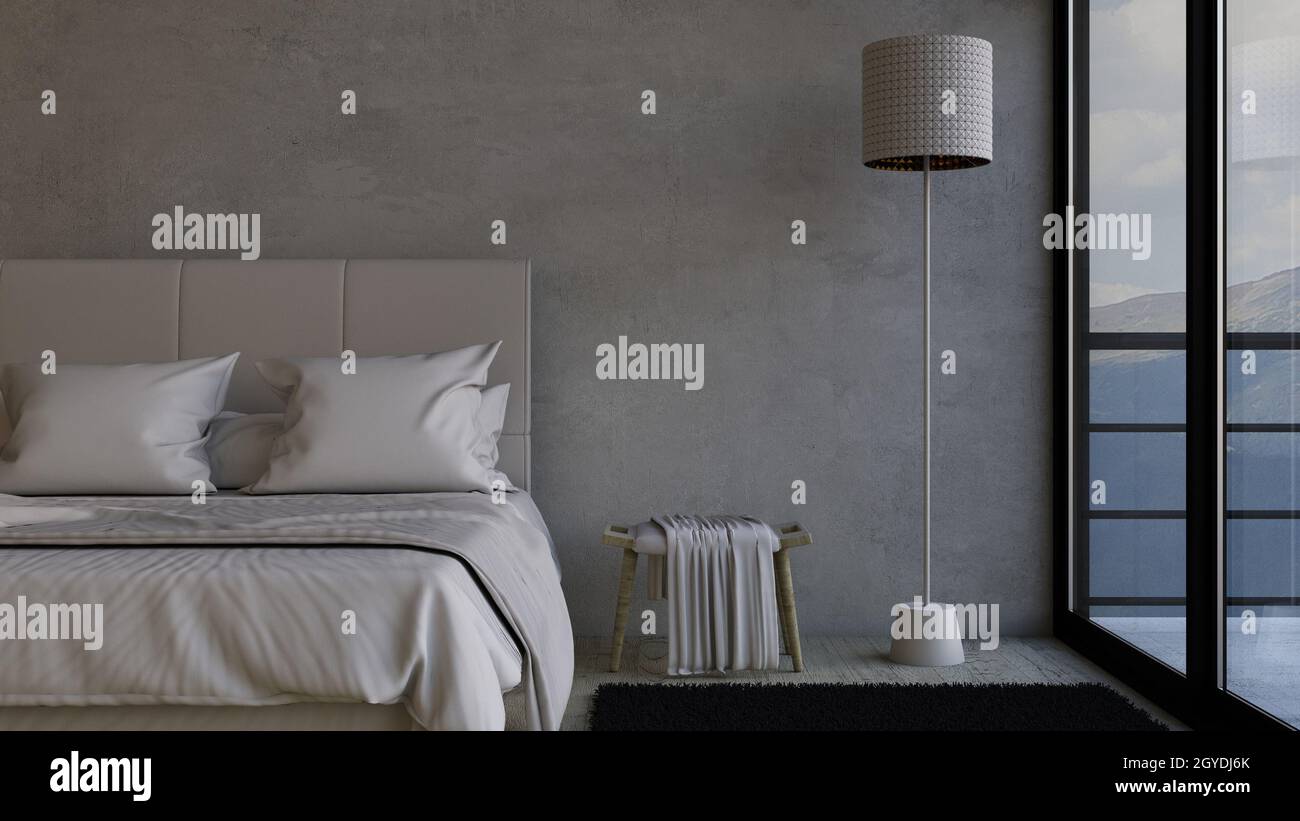 3D render of a Bedroom Stock Photo - Alamy