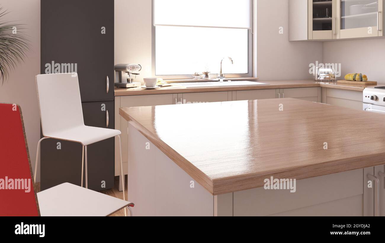 3D render of a Kitchen Interior Stock Photo - Alamy