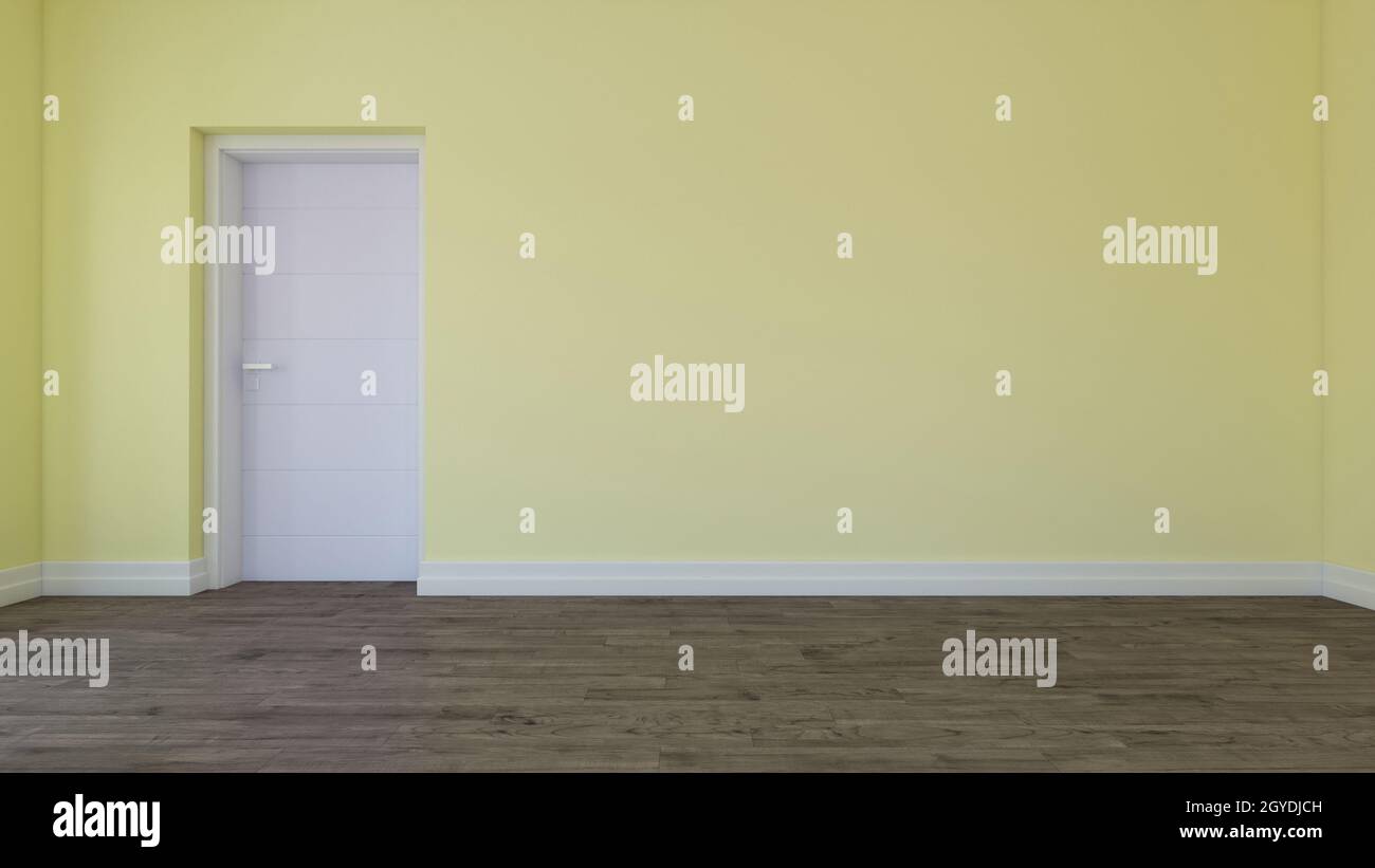 Render of 3D Contemporary Empty Room Stock Photo - Alamy