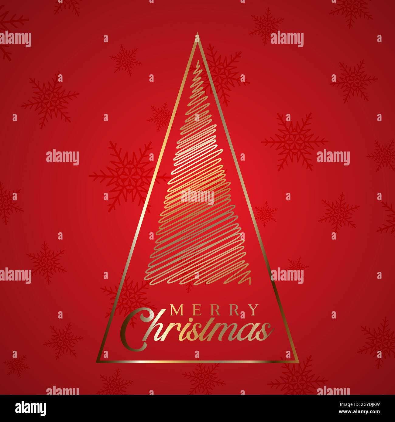 Christmas background with gold scribble tree design Stock Photo - Alamy