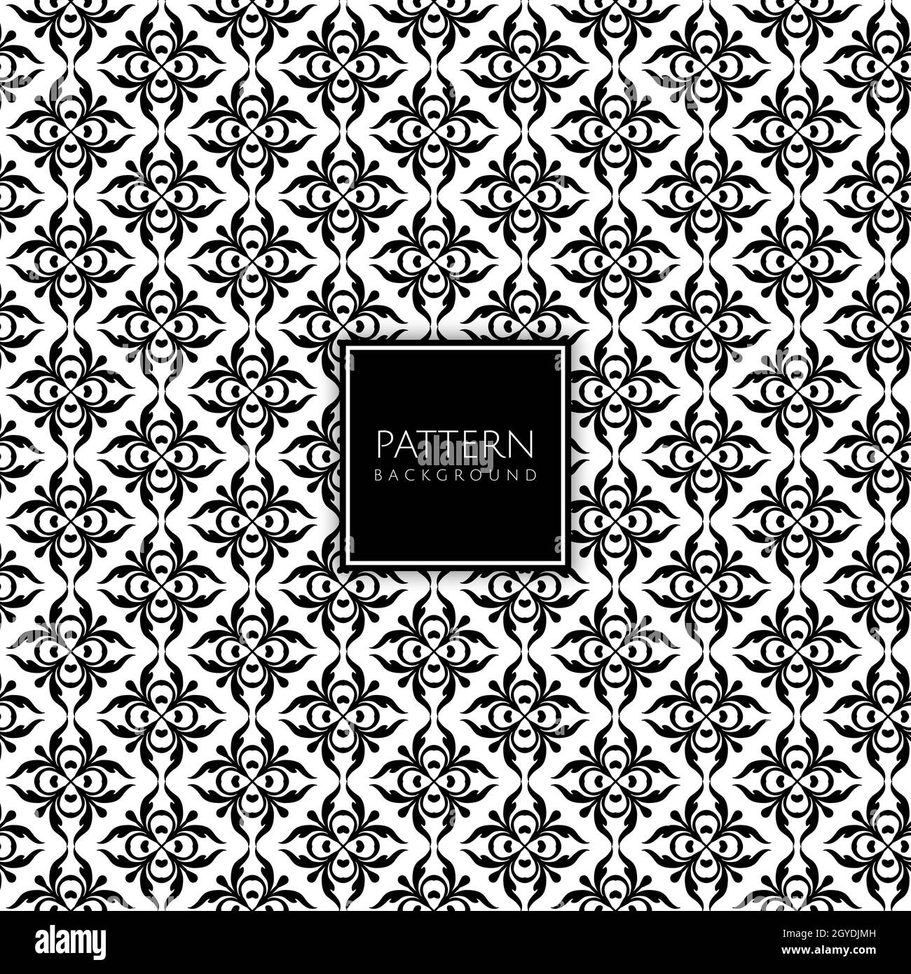 Seamless vintage pattern repeating Black and White Stock Photos ...
