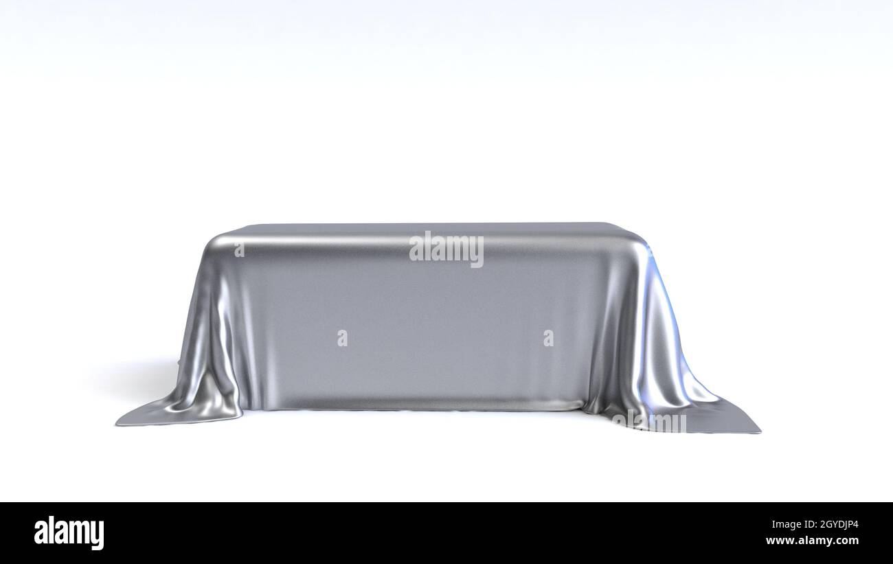 3d render of podium covered in cloth Stock Photo - Alamy