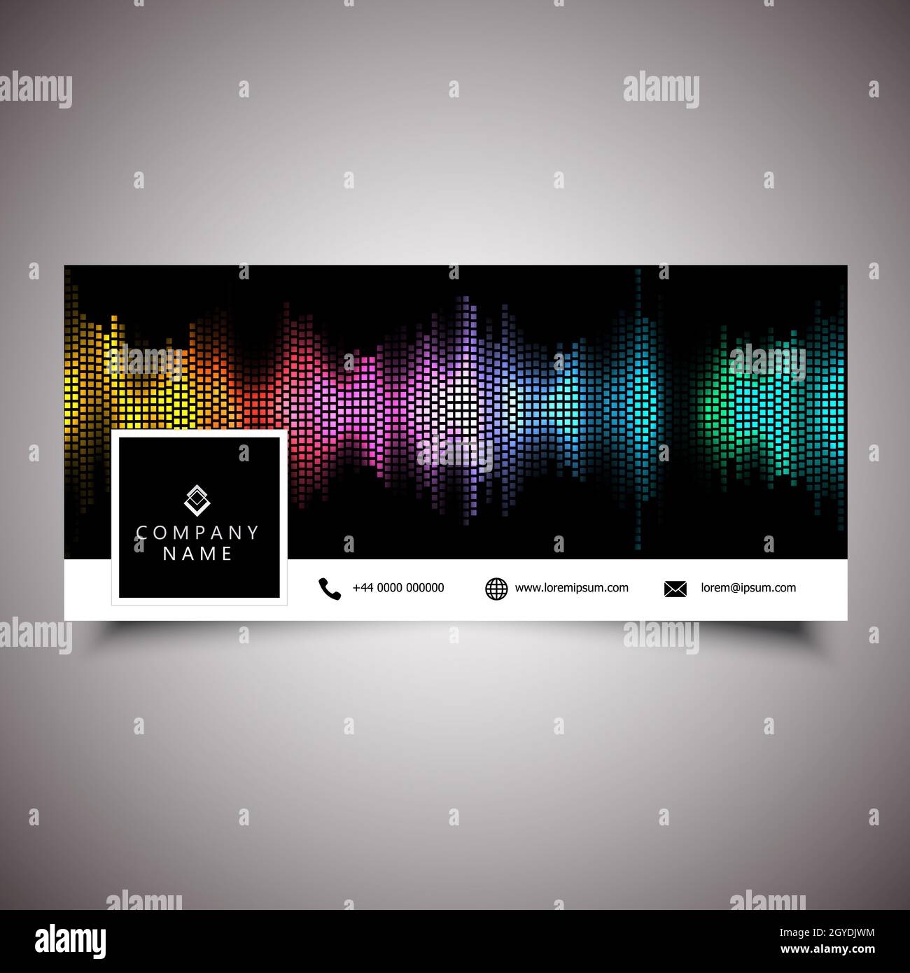 Social media timeline cover design with sound waves design Stock Photo ...