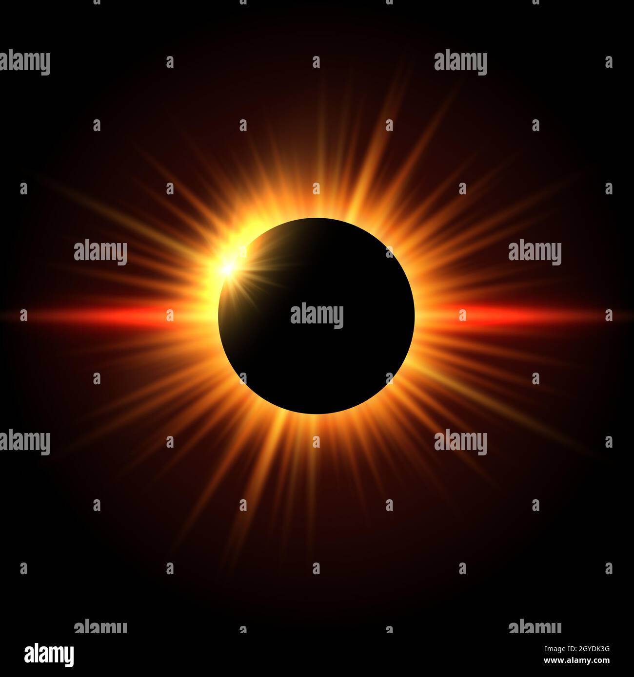 Space background with solar eclipse design Stock Photo - Alamy