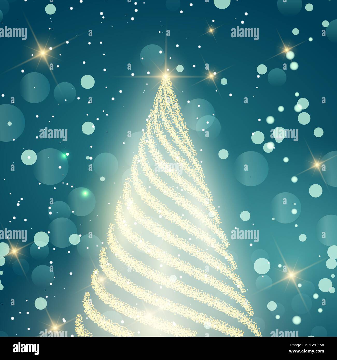 Christmas background with gold sparkle tree Stock Photo - Alamy