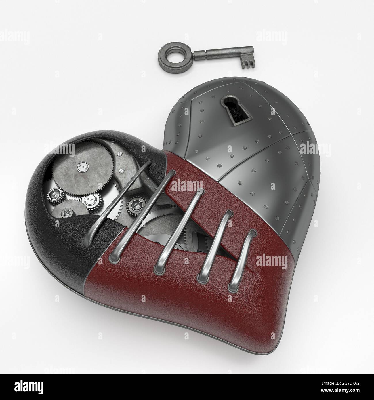 3d render of steampunk styled heart Stock Photo - Alamy