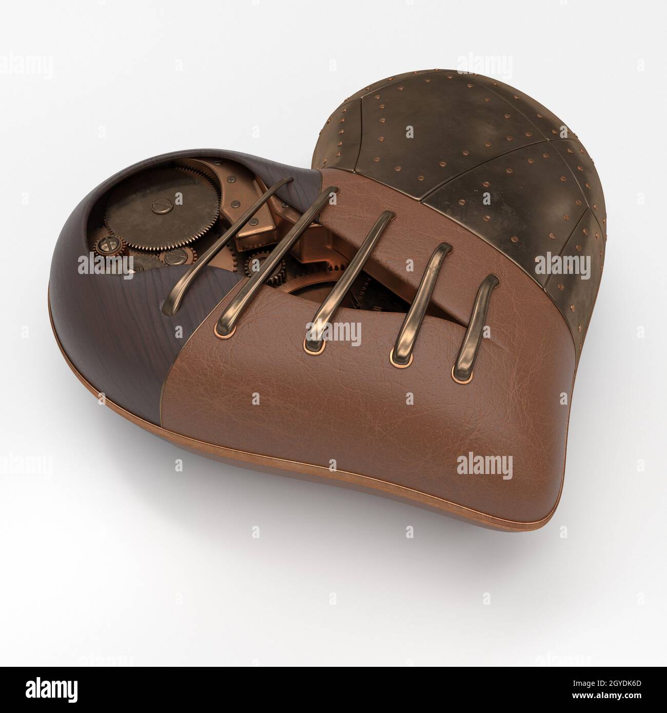 3d render of steampunk styled heart Stock Photo - Alamy