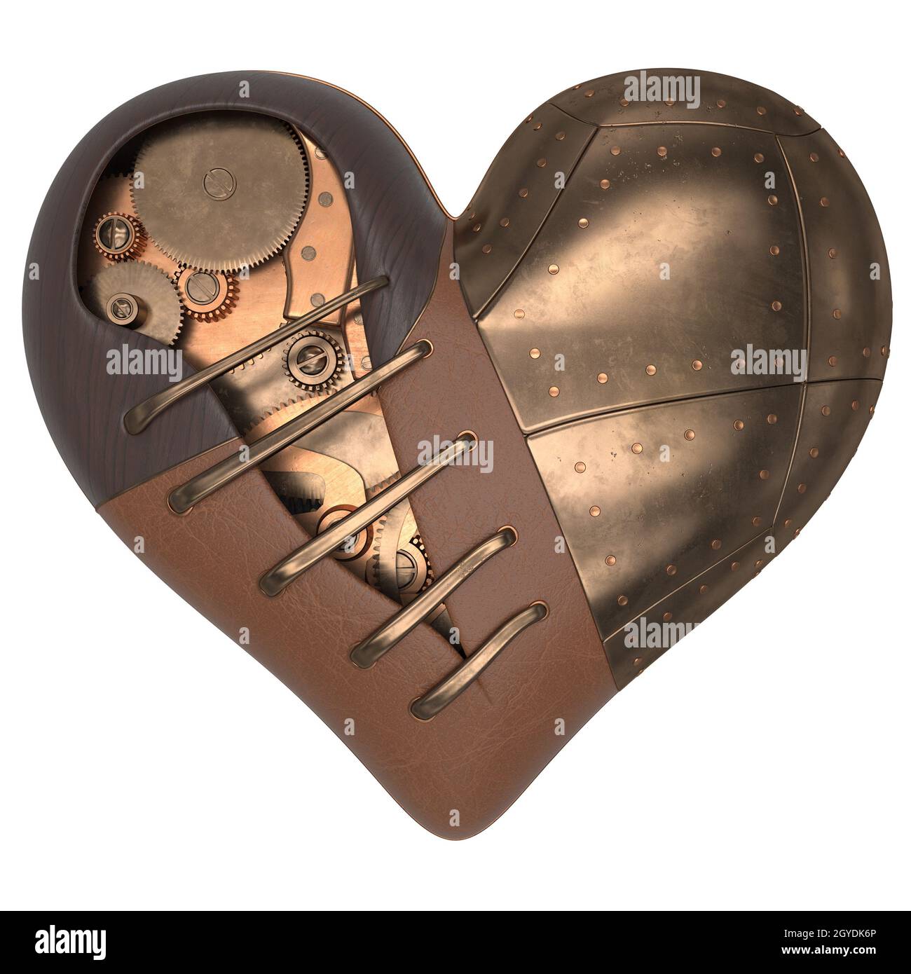 3d render of steampunk styled heart Stock Photo - Alamy